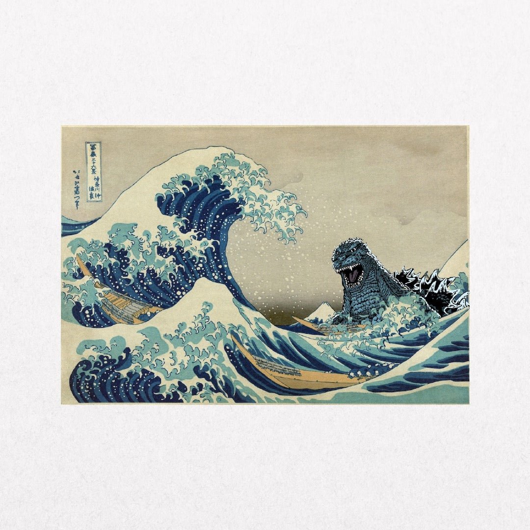 The Great Wave of Kanagawa vs Godzilla – El Cartel
